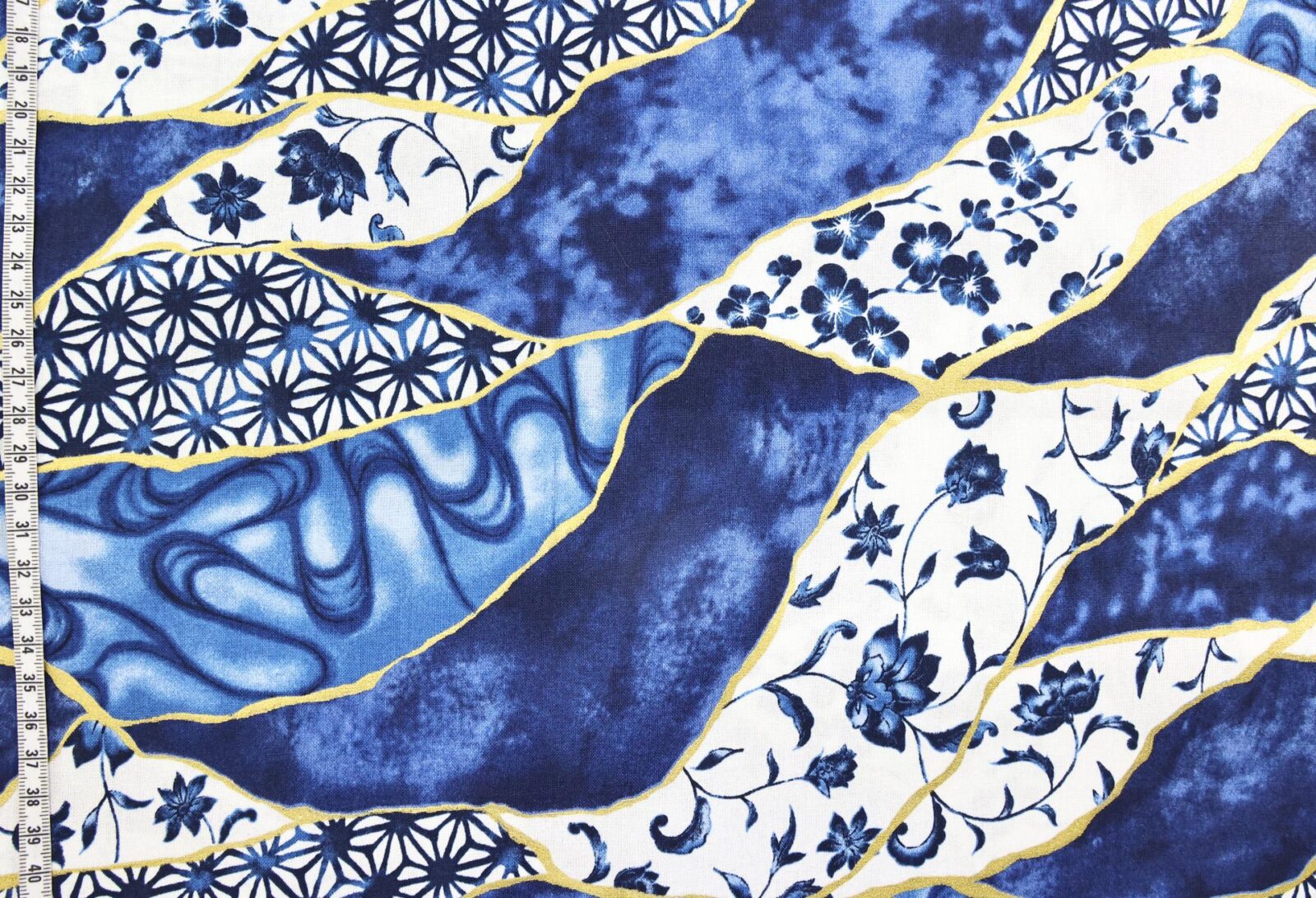 Japanese fabric Inspired Kintsugi and indigo Shibori - DIY District