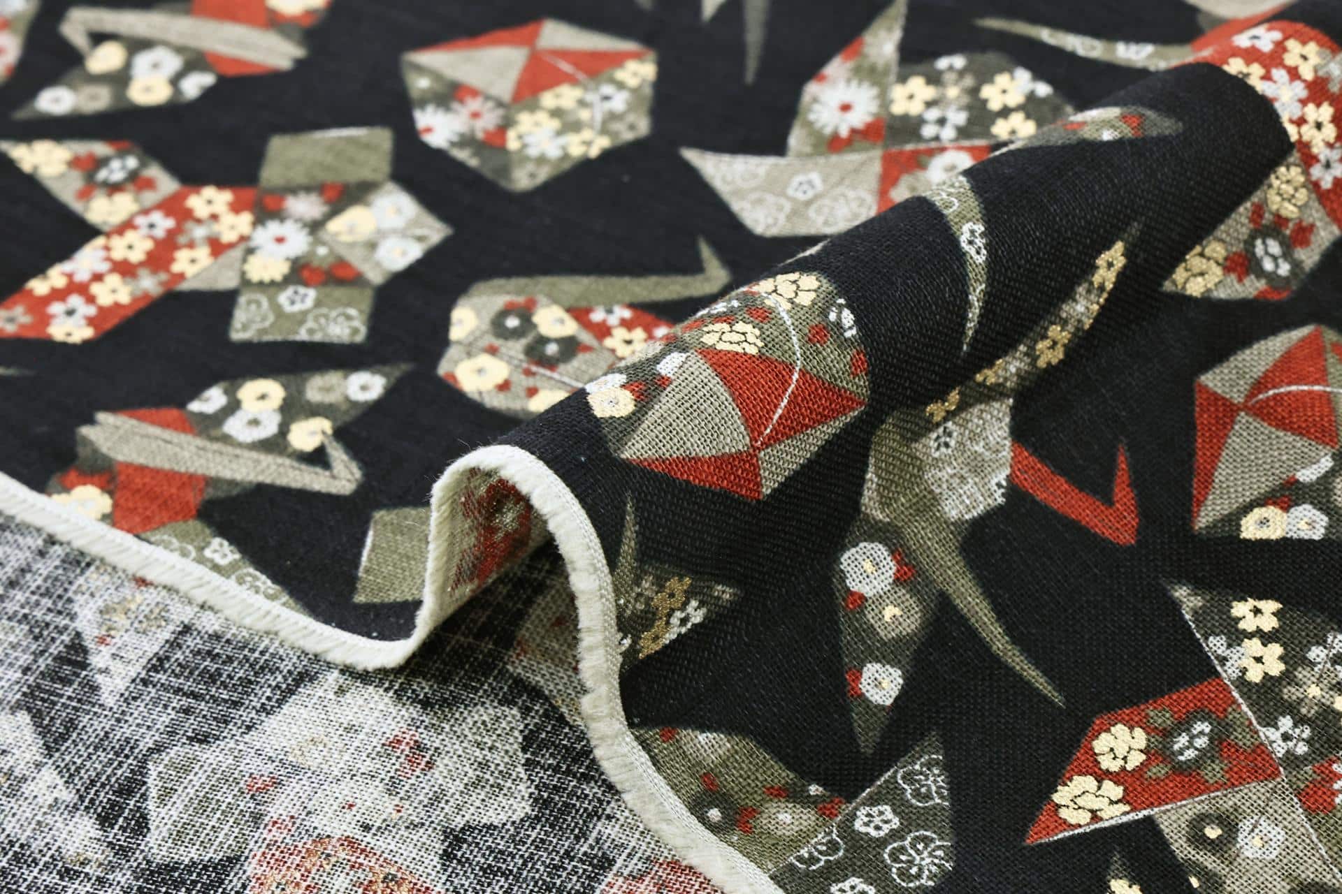 Japanese fabric Origami pattern black background 1M - diy district