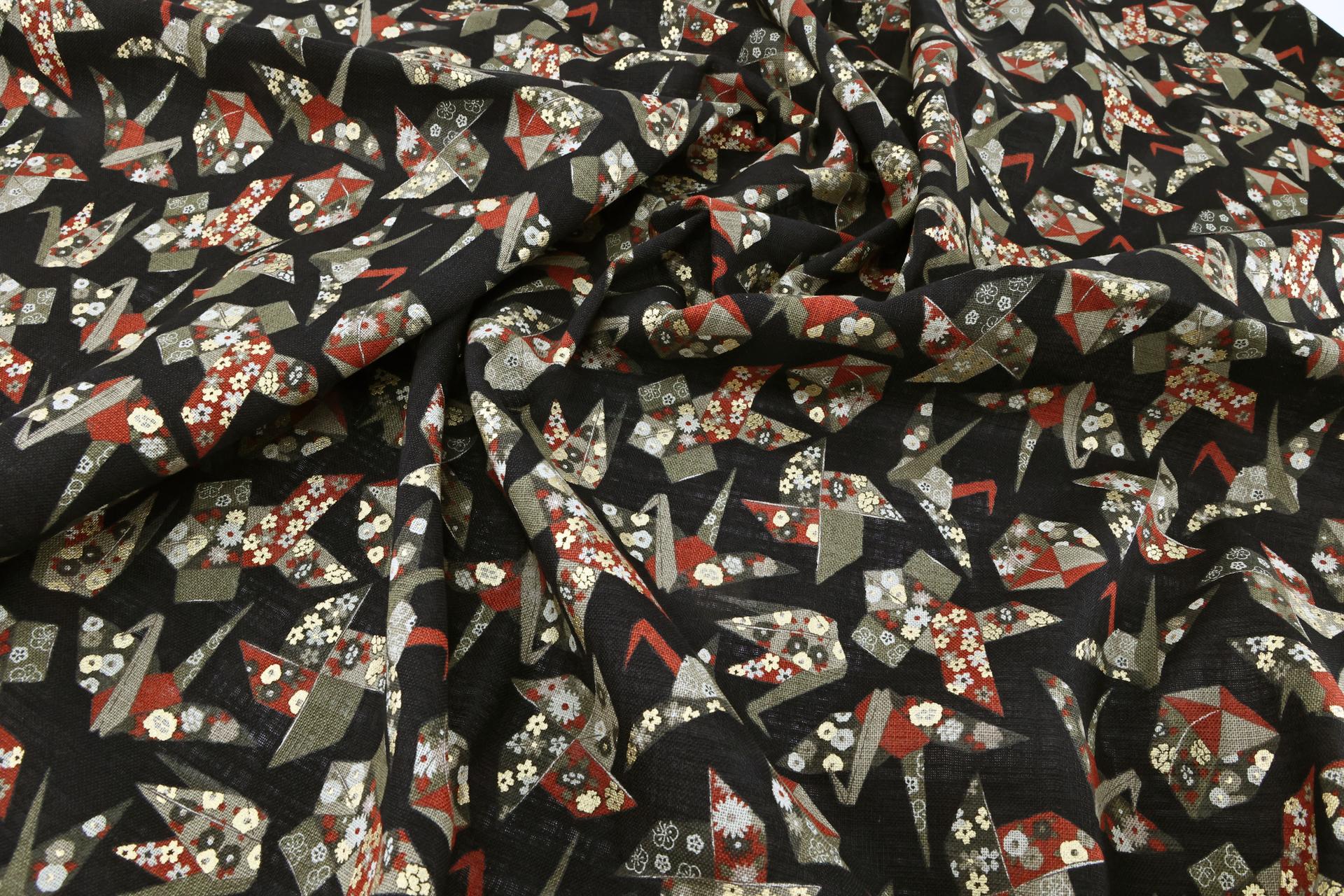 Japanese fabric Origami pattern black background 1M - diy district