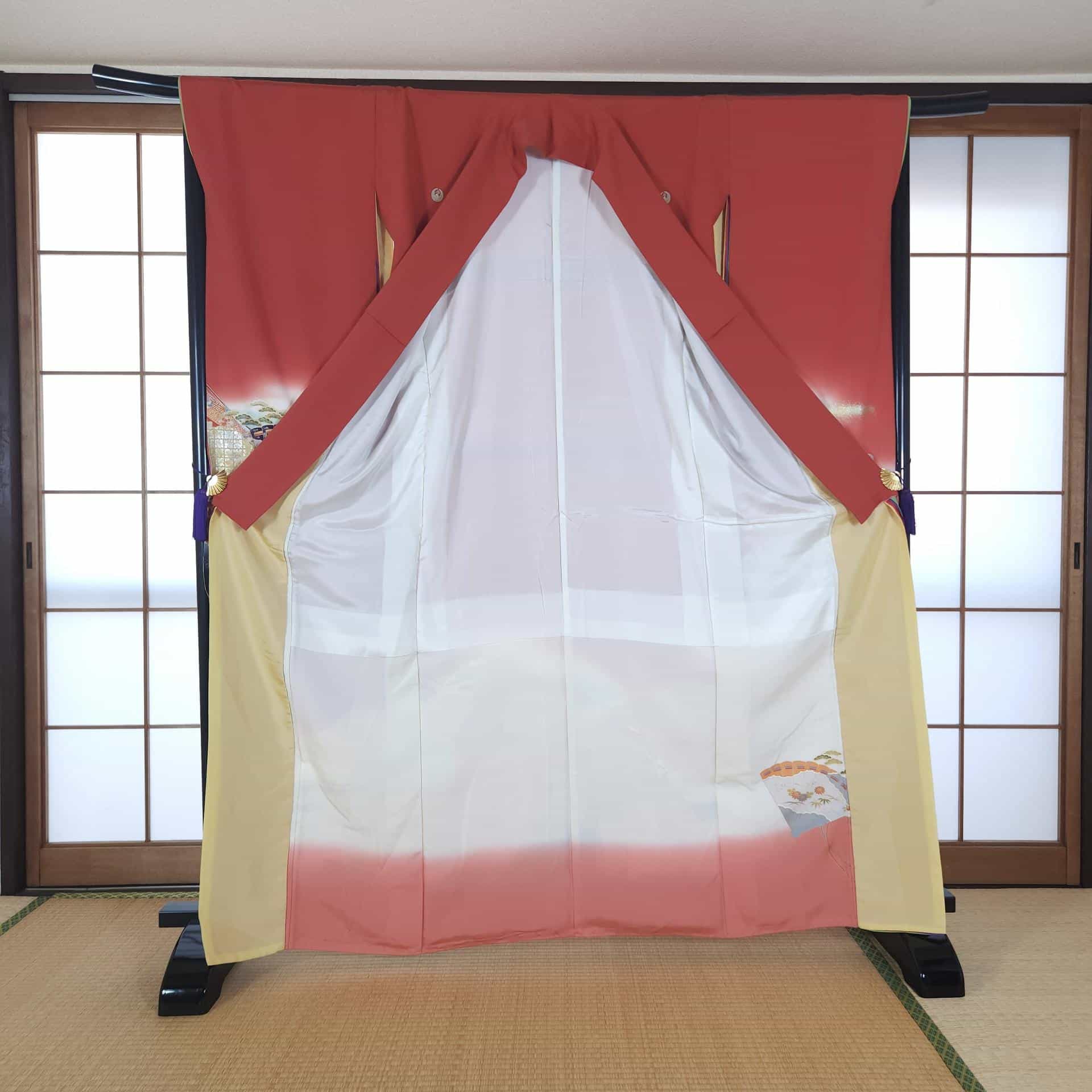 Red Furisode with layered sleeves - diy district