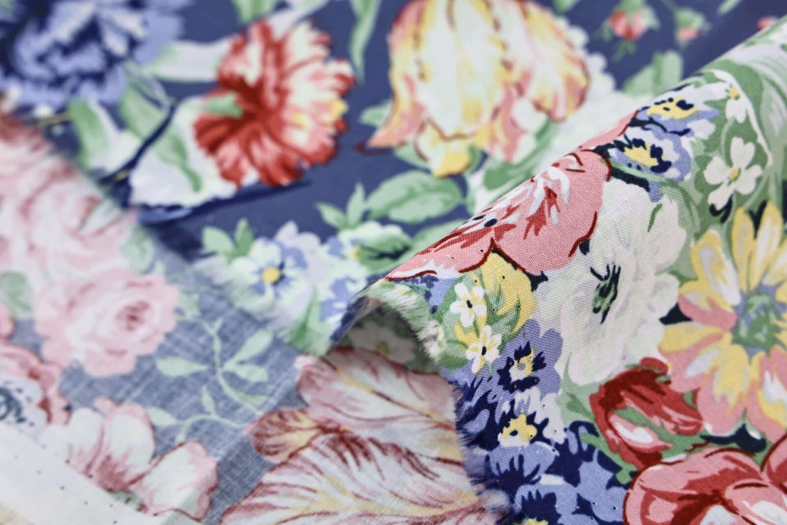 Japanese Quilt Gate Fabric – birds flowers on blue 1M - DIY District