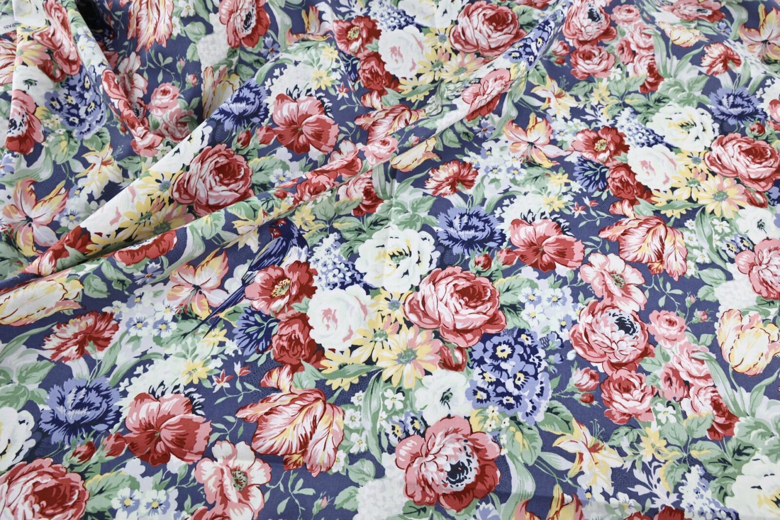Japanese Quilt Gate Fabric – birds flowers on blue 1M - DIY District