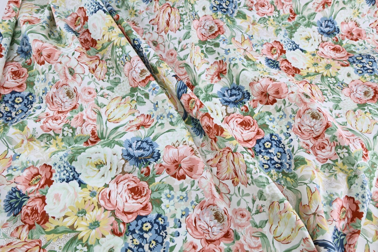Japanese Quilt Gate Fabric – birds flowers on ivory - DIY District