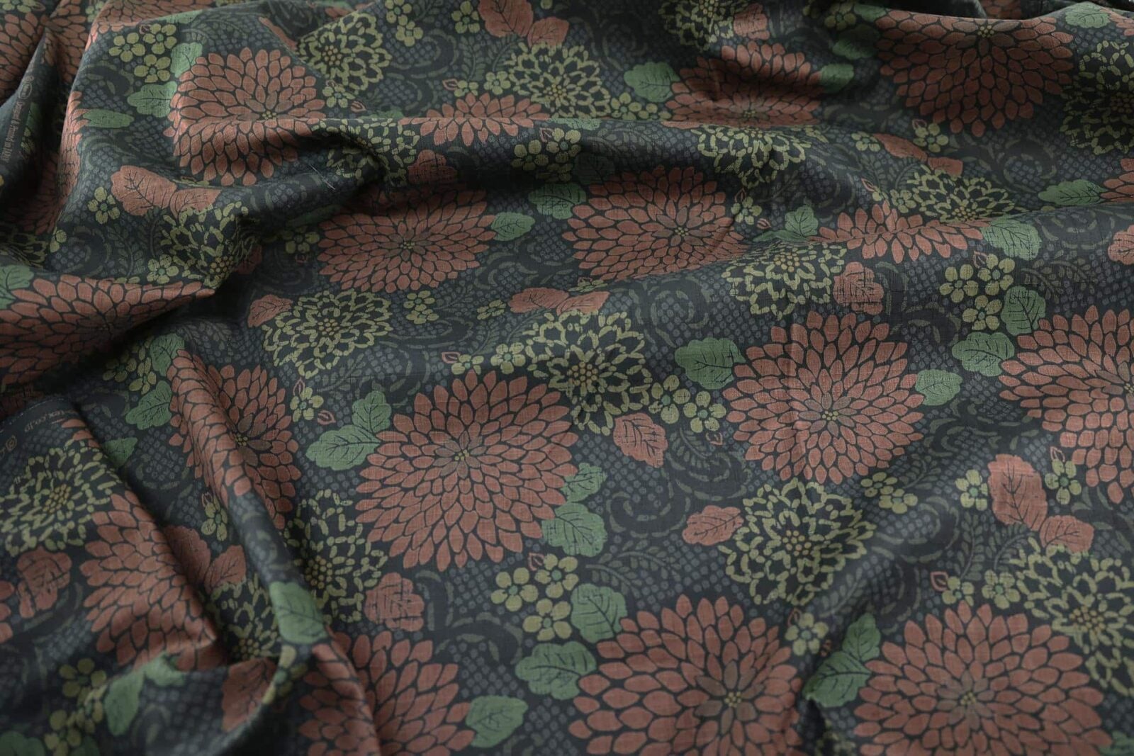Japanese fabric – kiku in burgundy dobby cotton - DIY District
