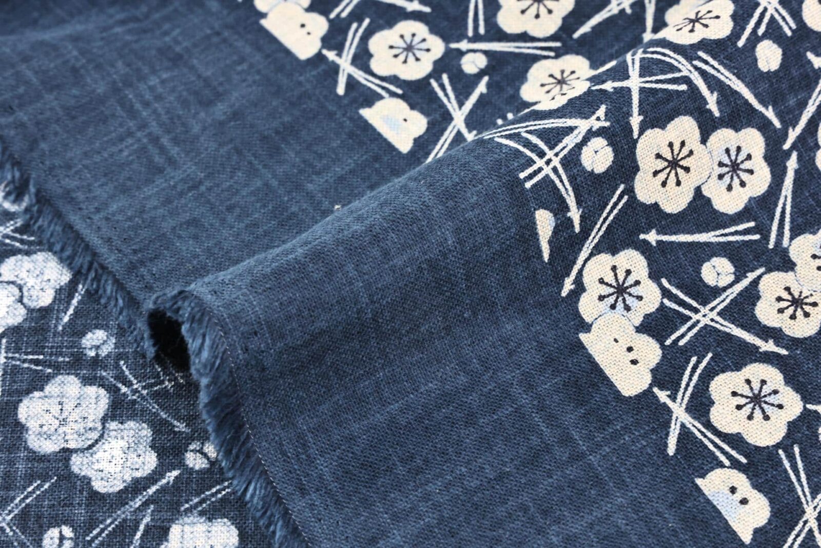 Hand-printed Japanese fabric with Ume pattern - DIY District