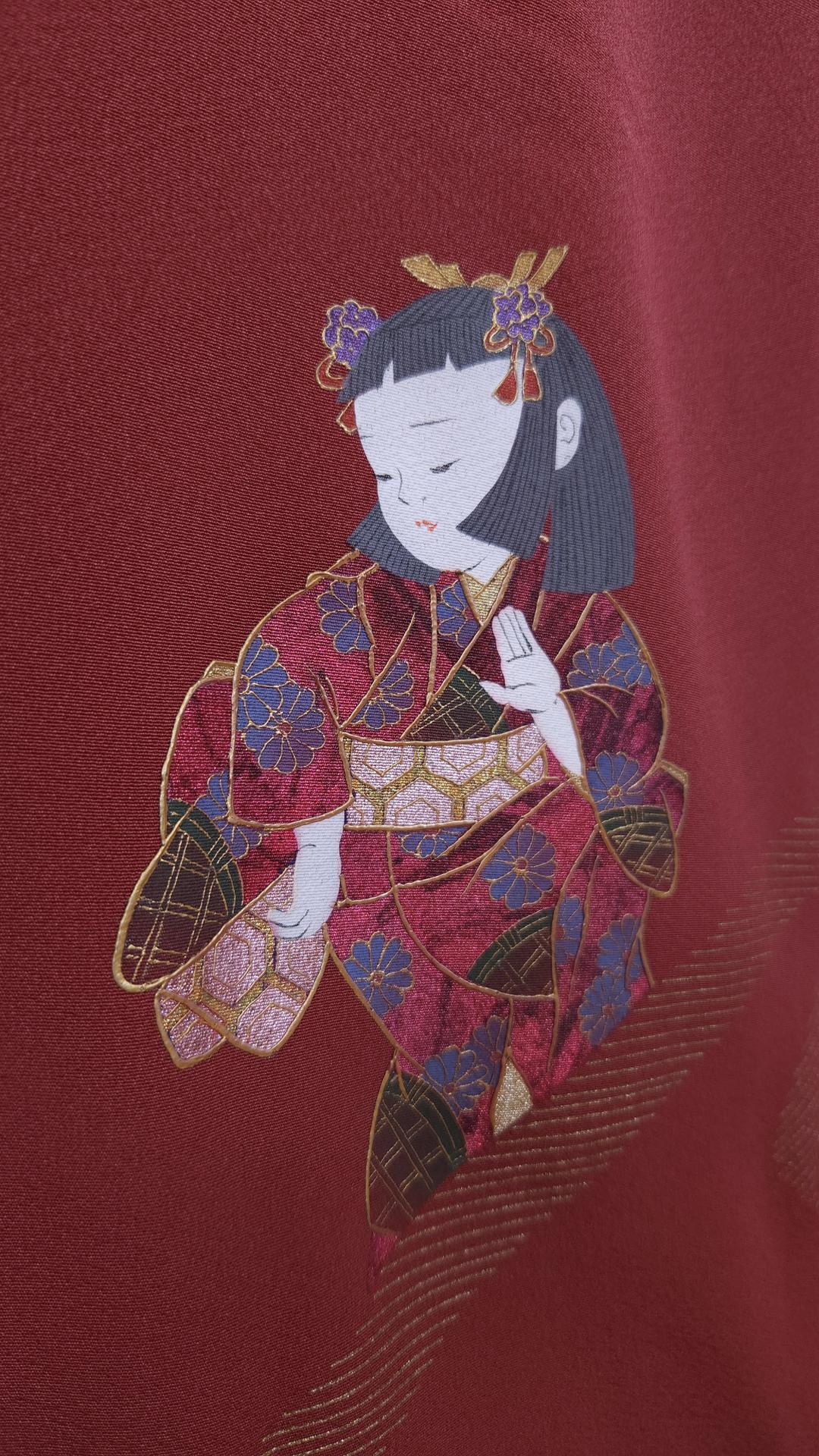 Bordeaux Houmongi with child motifs - DIY District