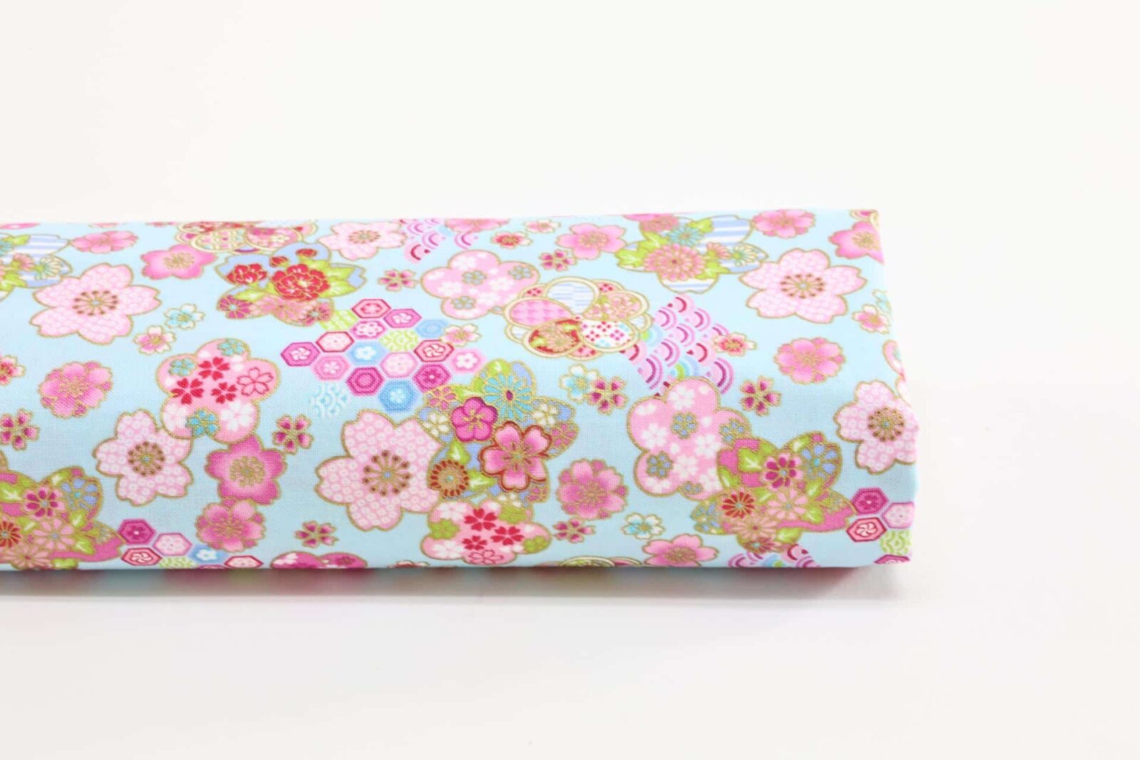 Japanese fabric Sakura Ume light blue background - DIY District